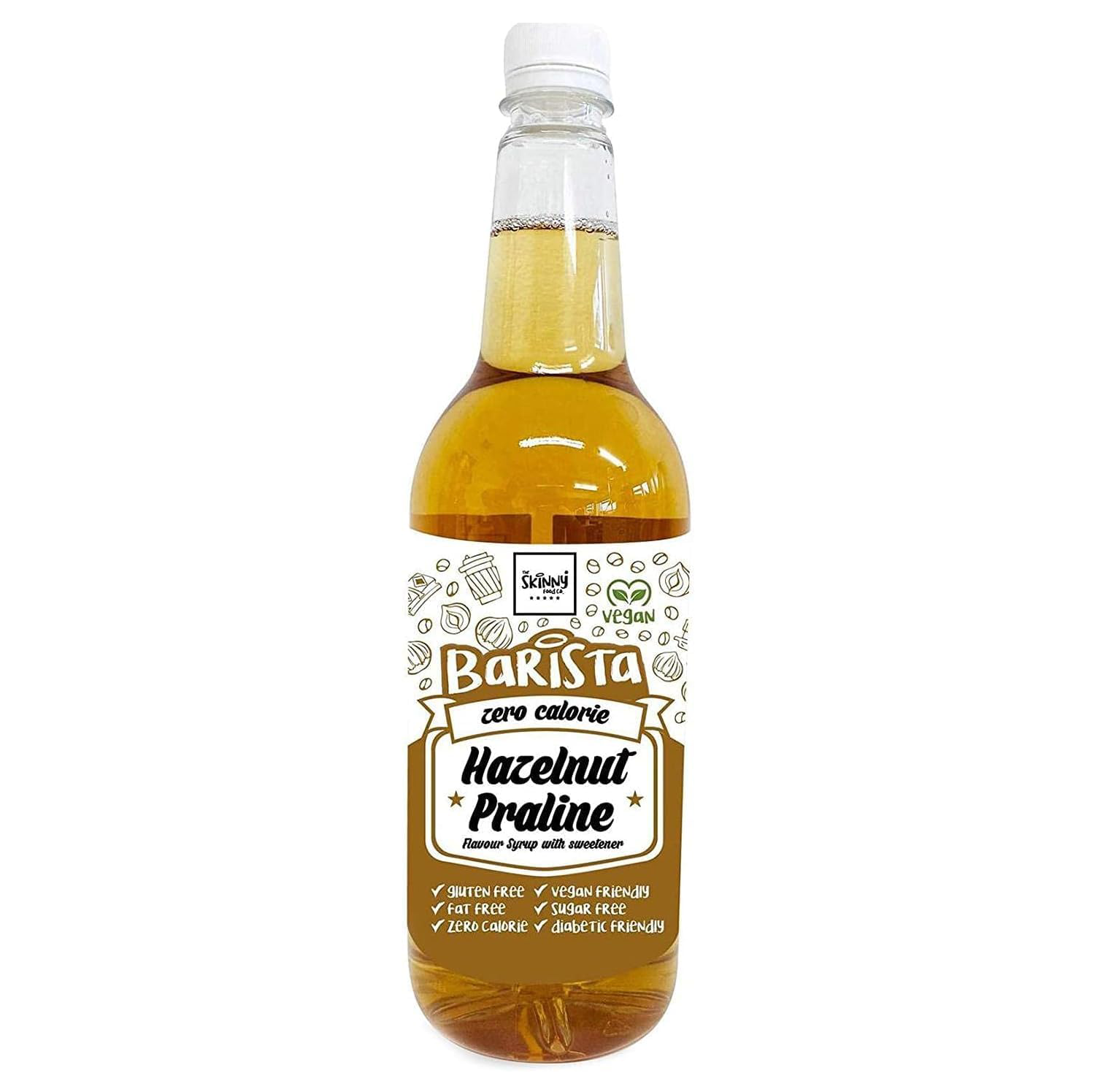 Skinny Food Co Hazelnut Praline Syrup 1L | Zero Calorie Sugar Free ...